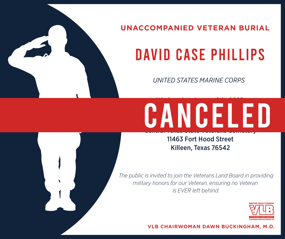 CANCELED: Unaccompanied Veteran Burial At The Central Texas State ...